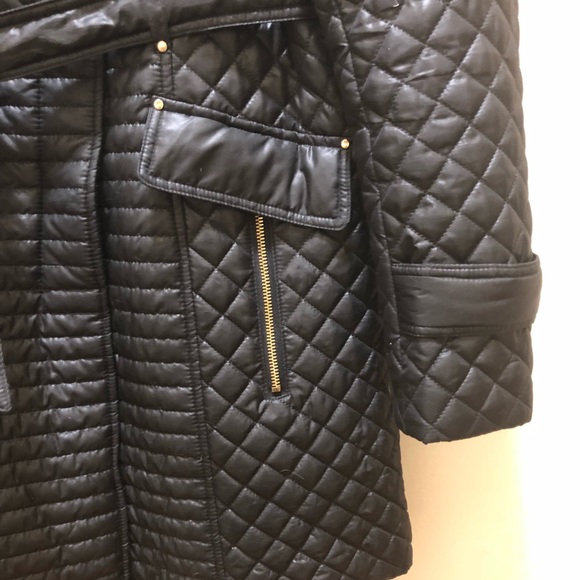 Via Spiga | Jackets & Coats | Via Spiga Black Quilt Jacket With Gold ...